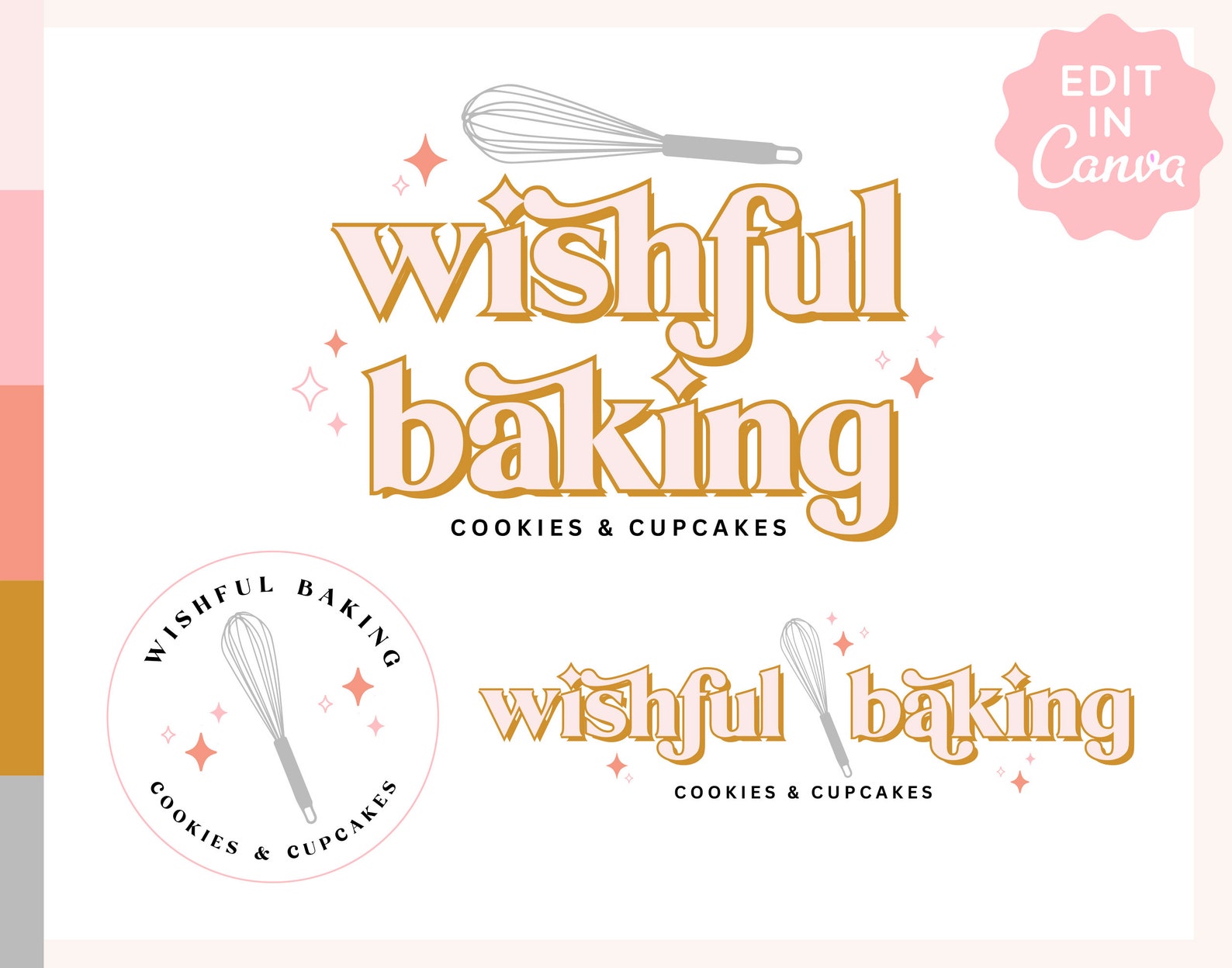 DIY Editable Retro Bakery Logo Design Instant Download, Fun Boho ...