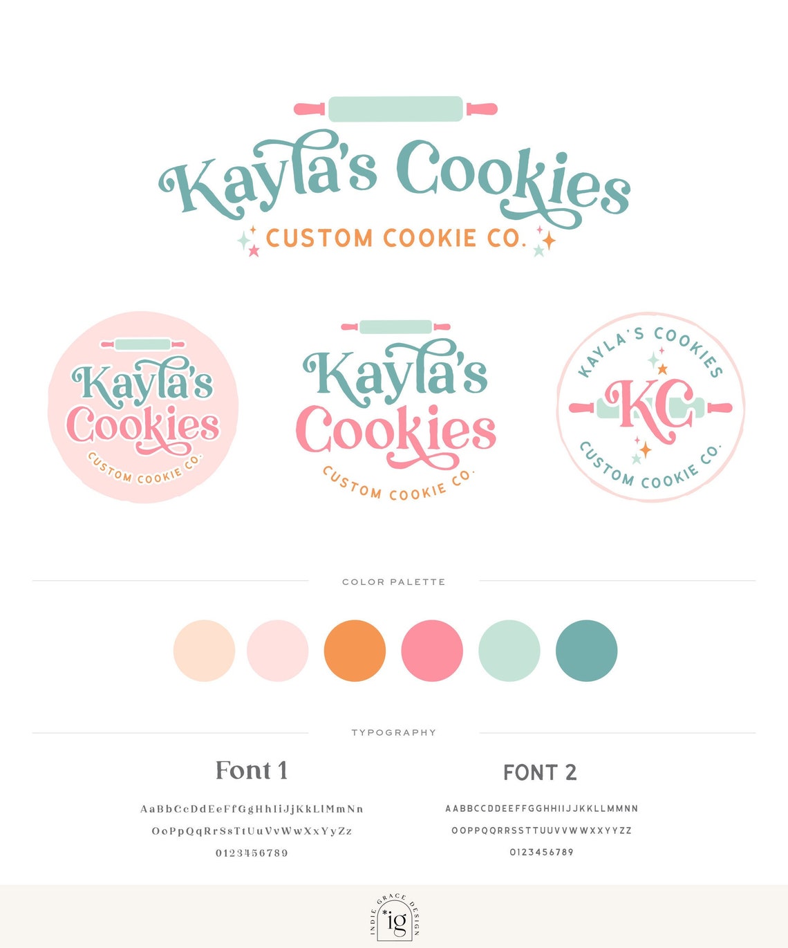Bright Colorful Bakery Logo Premade Boho Cooking Logo Design - Etsy