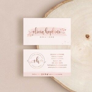 Pretty Rose Gold Pink Confetti Logo Design, Premade Modern Watercolor ...