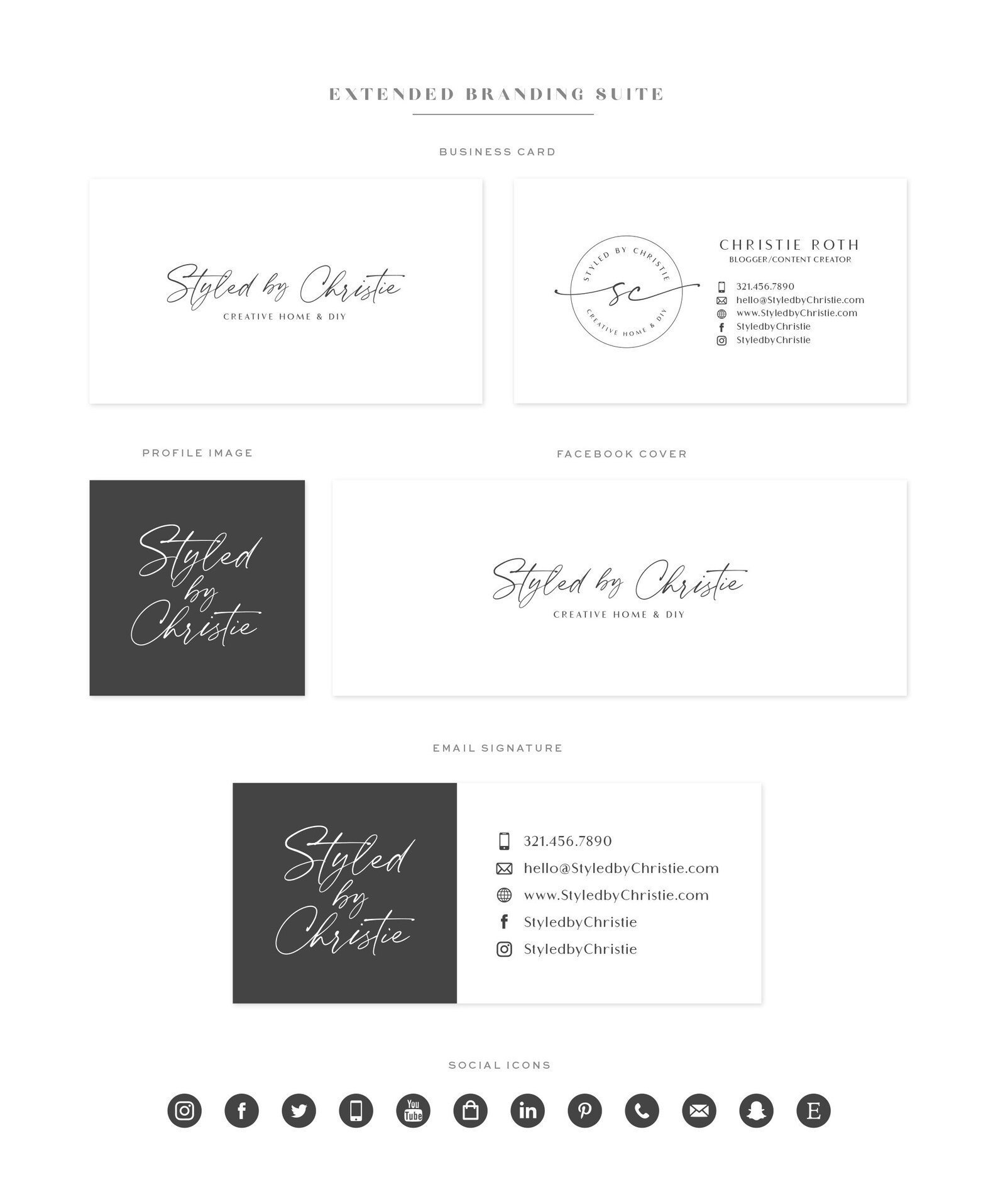 Modern Calligraphy Logo Premade Photography Logo Boutique - Etsy