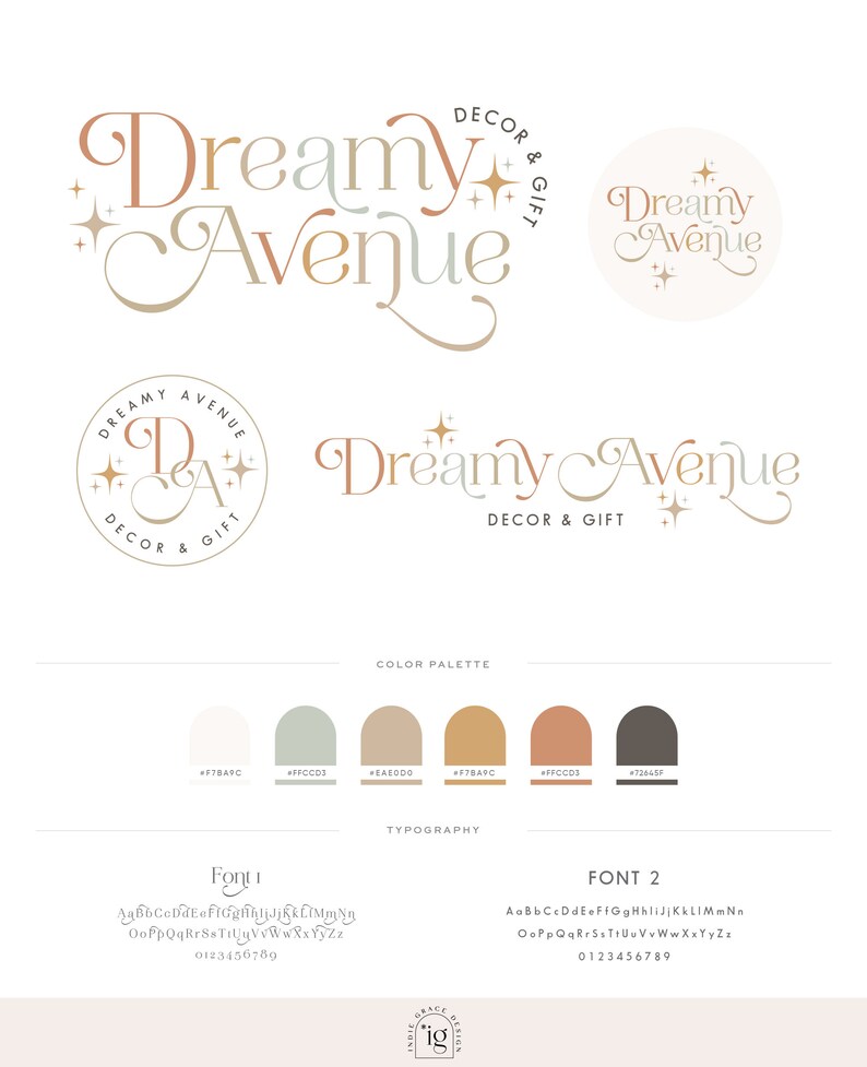Modern Colorful Logo 70s Retro Rainbow Logo Premade Brand - Etsy