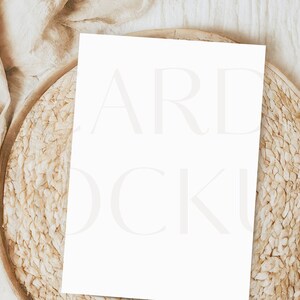 Minimalist 5x7 Vertical Card Mockup, Wedding Stationary Mockup, Boho ...