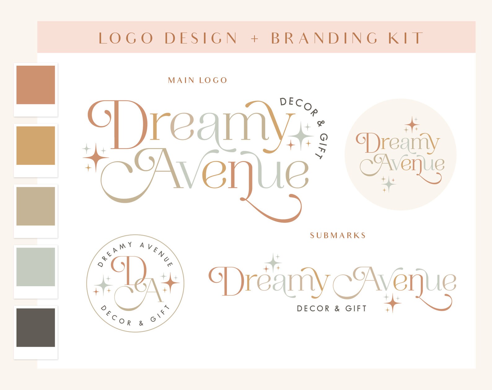 Modern Colorful Logo 70s Retro Rainbow Logo Premade Brand - Etsy