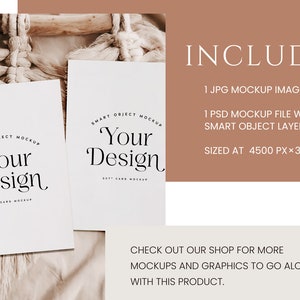 Boho Card Mockup, Vertical Card Mockup, Wedding Stationary Mockup ...