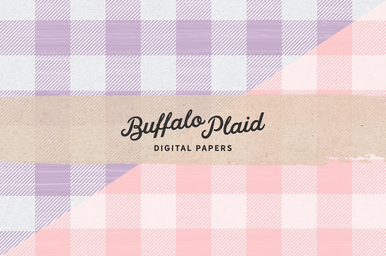 Pretty Pastel & Rose Gold Vintage Buffalo Plaid Papers - Check Checkker ...