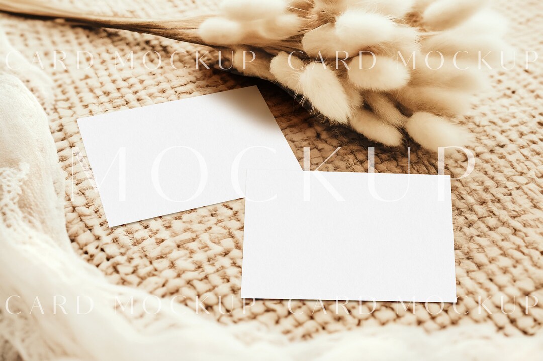 Boho 7x5 Card Mockup, Landscape Card Mockup, Wedding Stationary Mockup ...