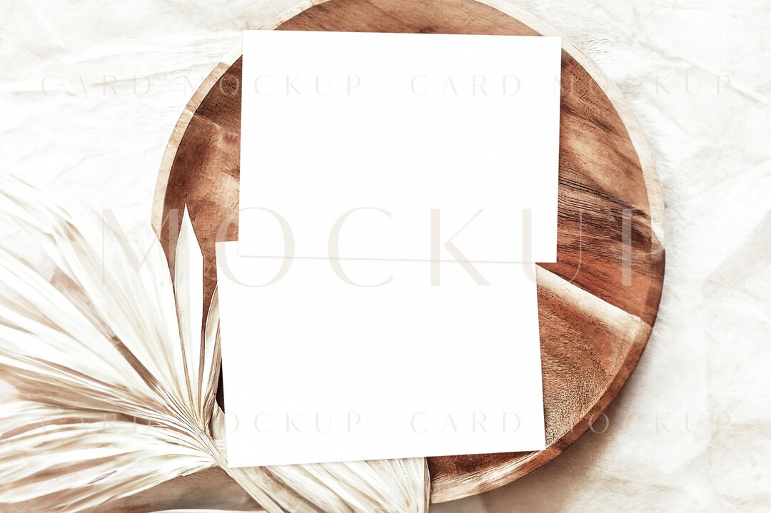 Boho Card Mockup, Landscape Card Mockup, Wedding Stationary Mockup ...