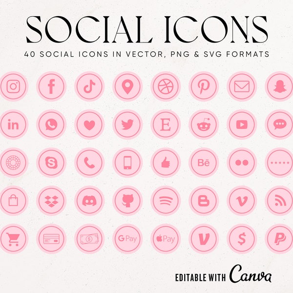 Social Media Icons - Etsy