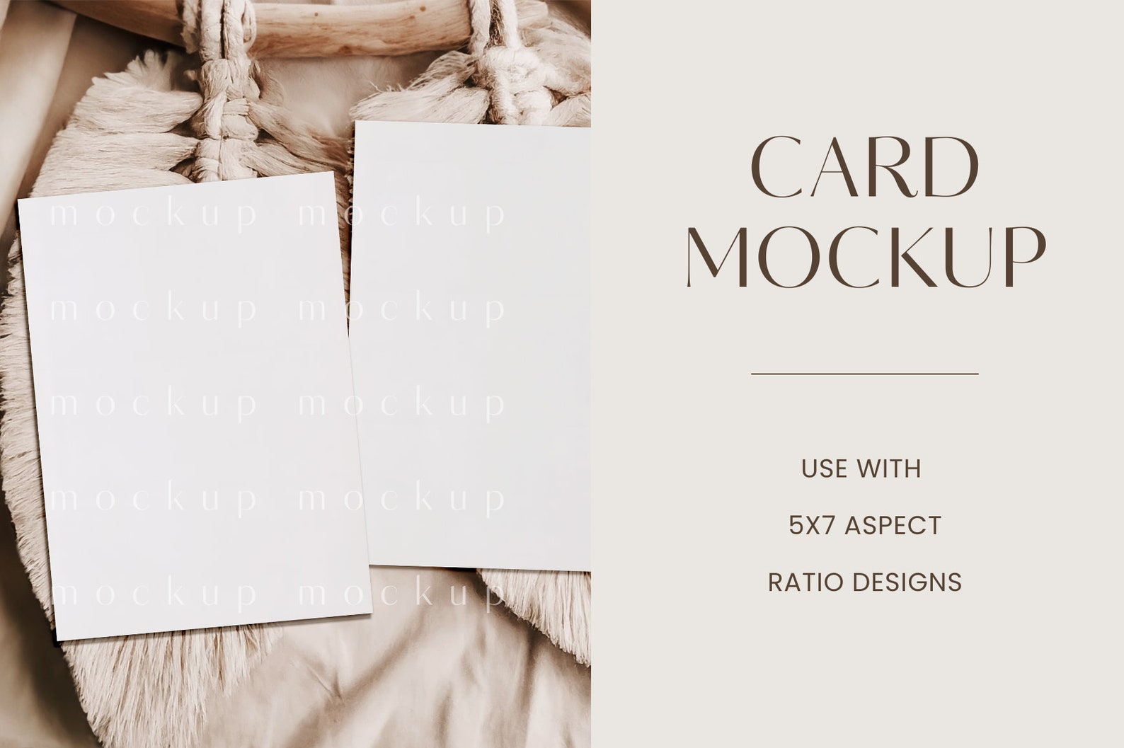 Boho Card Mockup, Vertical Card Mockup, Wedding Stationary Mockup ...
