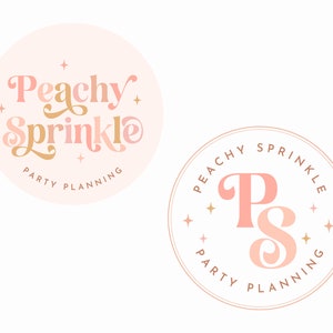 Peach Retro Font Logo Instant Download, Colorful Bright Logo Design ...