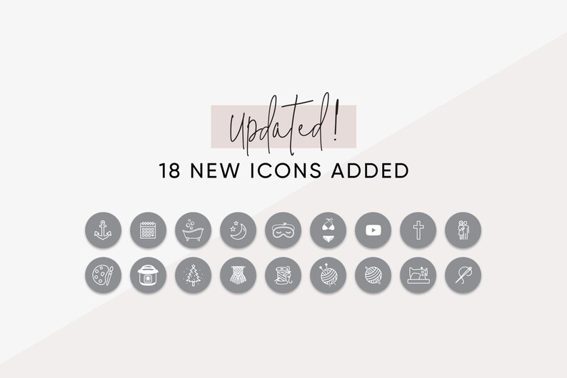 132 Instagram Highlight Cover Buttons Grey & White Social - Etsy