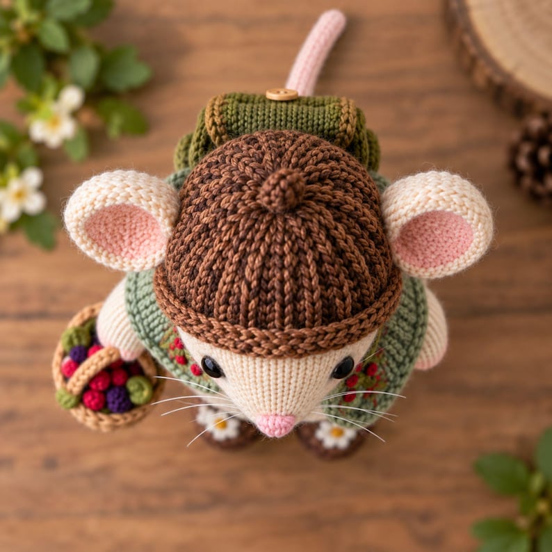 Woodland Mouse Knitting Pattern PDF, Knitted Mouse Doll, Forest Animal ...