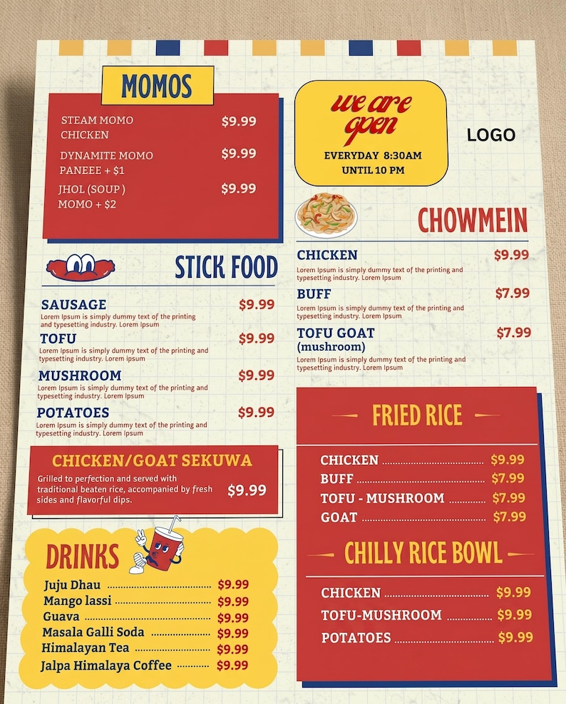 Editable Restaurant Menu Template – Canva Food Truck Business (digital ...