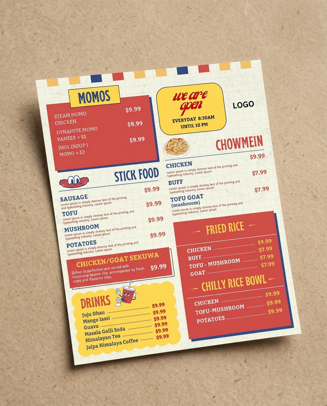 Editable Restaurant Menu Template – Canva Food Truck Business (digital ...