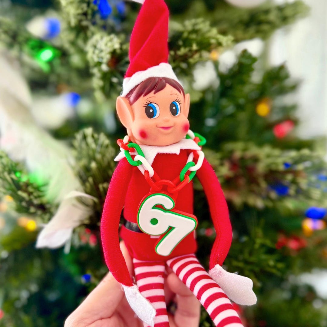 3d Printed Elf on the Shelf Hype Chain – Six & Seven Meme Pendant ...