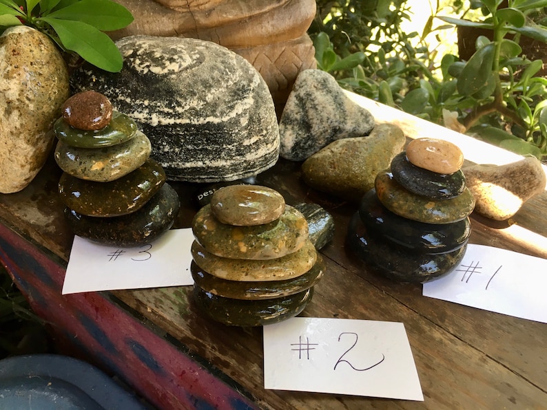 Stacked Meditation Calming Rocks polished and kissed by the | Etsy