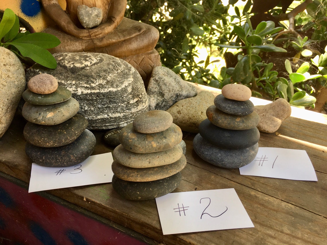 Stacked Meditation Calming Rocks polished and kissed by the | Etsy