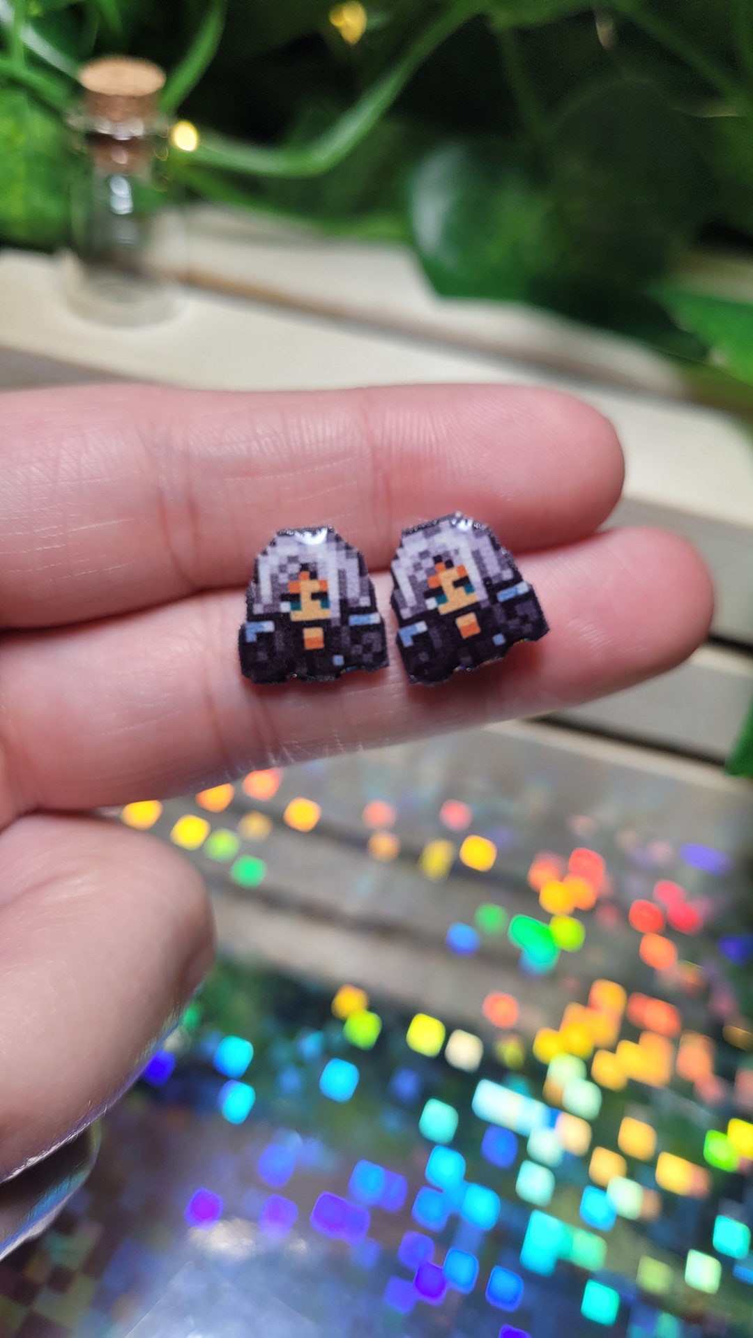 Sephiroth Pixel Stud Earrings - Etsy