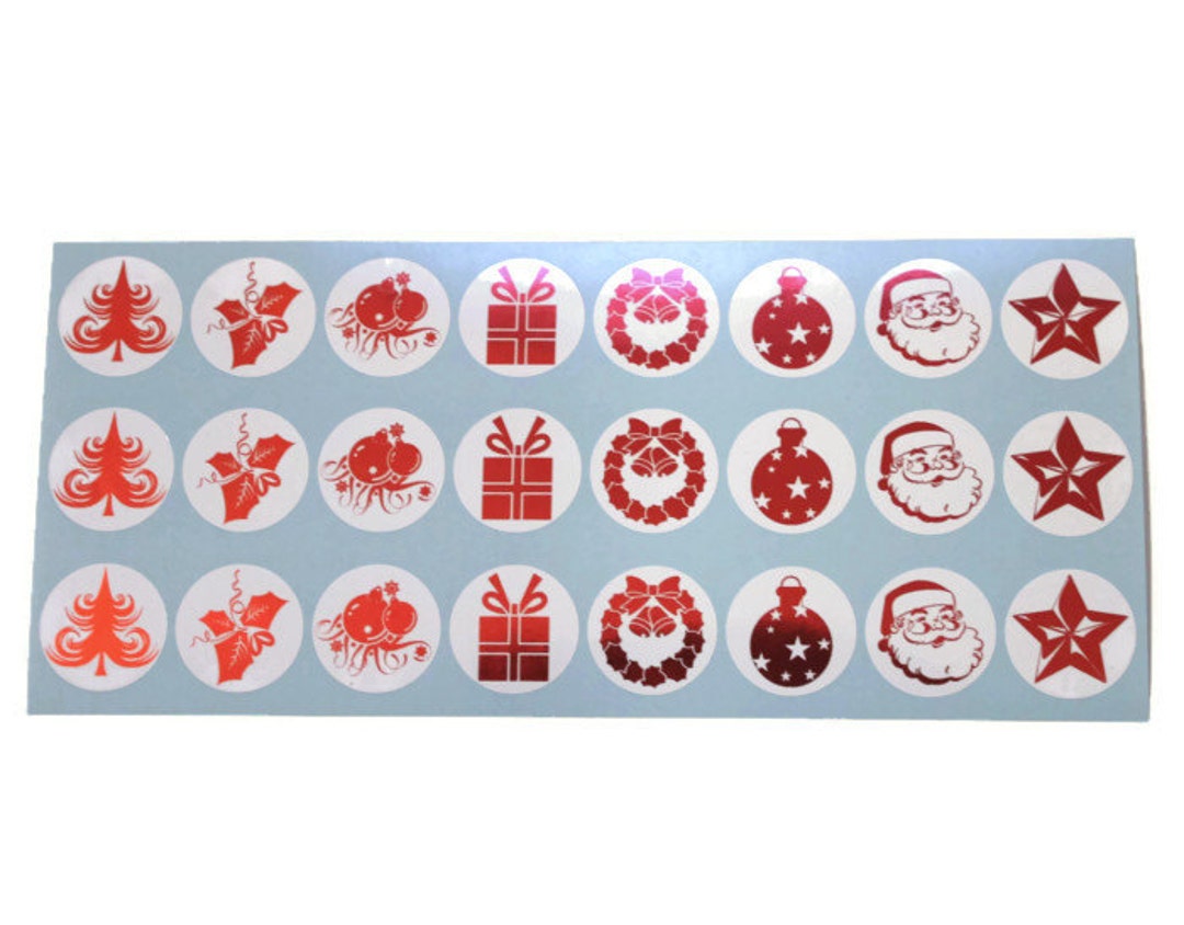 Christmas-themed Envelope Vinyl Seals Sets of 24 Metallic Red - Etsy