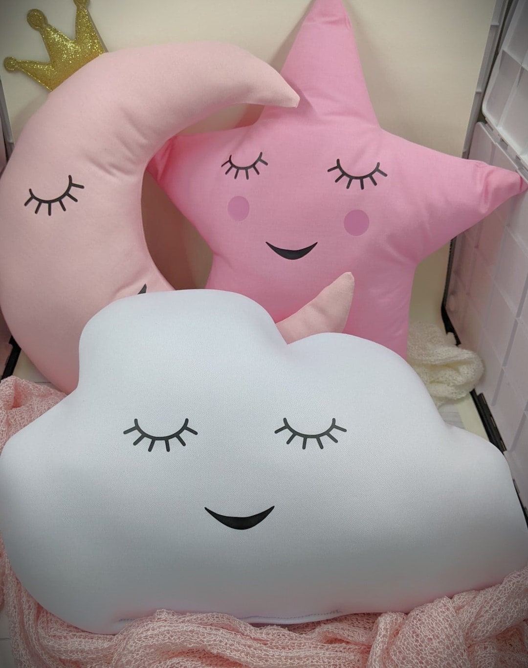 Dreamy Star Moon & Cloud Pillow Set for Kids Unique Nursery - Etsy