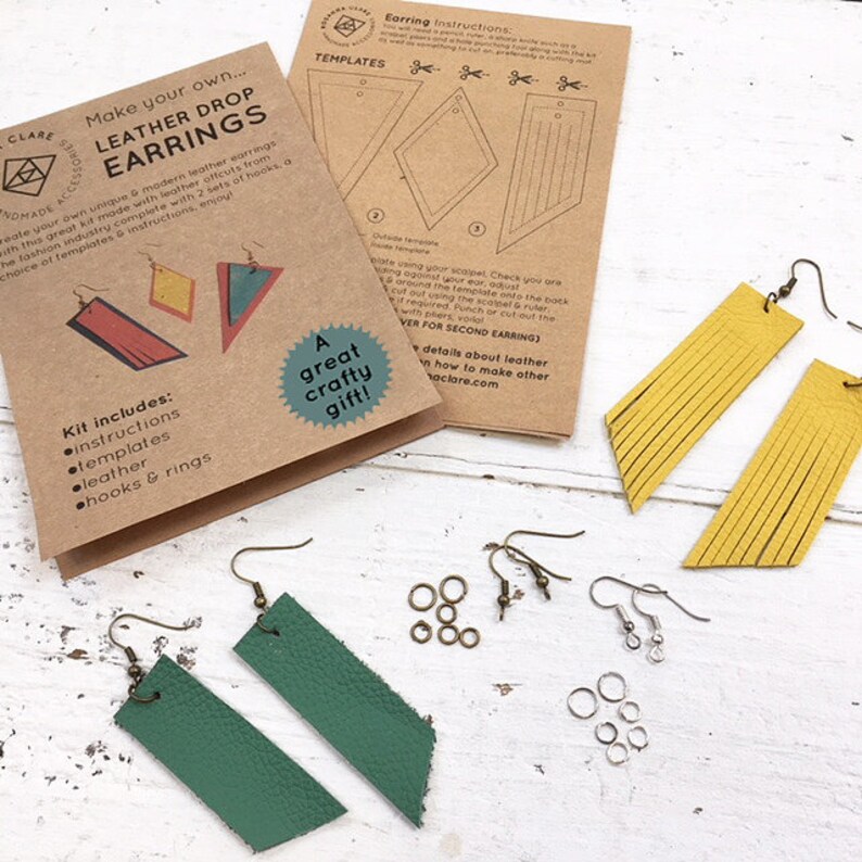 Leather Earring Making Kit, Jewellery Making, Great Gift for Kids ...
