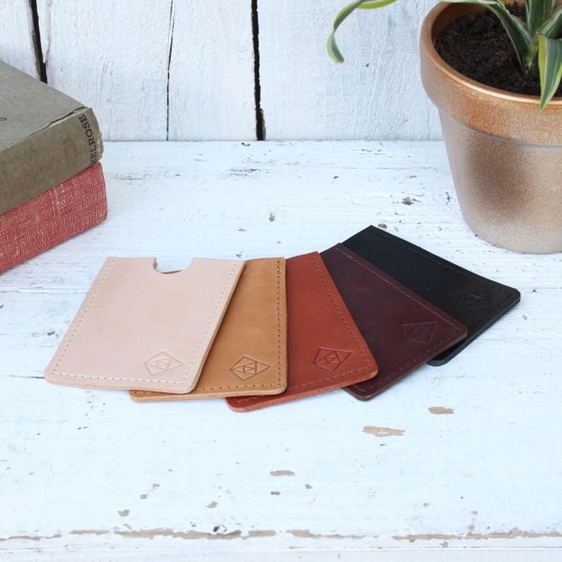 Leather card holder credit card case oyster card bus pass | Etsy