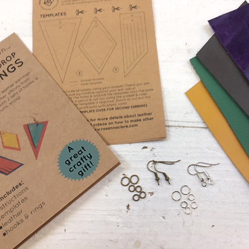 Leather Earring Making Kit, Jewellery Making, Great Gift for Kids ...