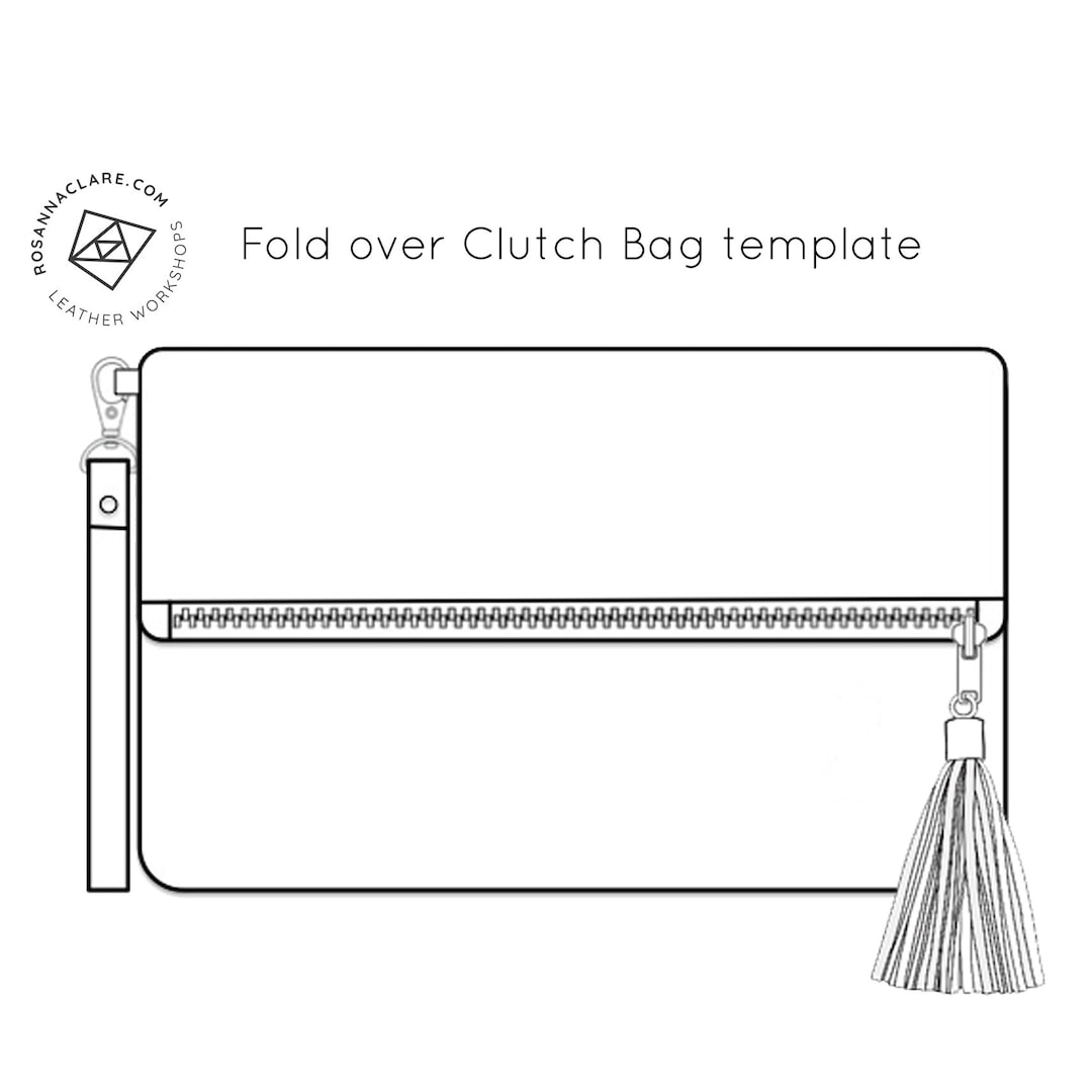 Fold Over Clutch Bag PDF Pattern, Template for Leather Bag ...
