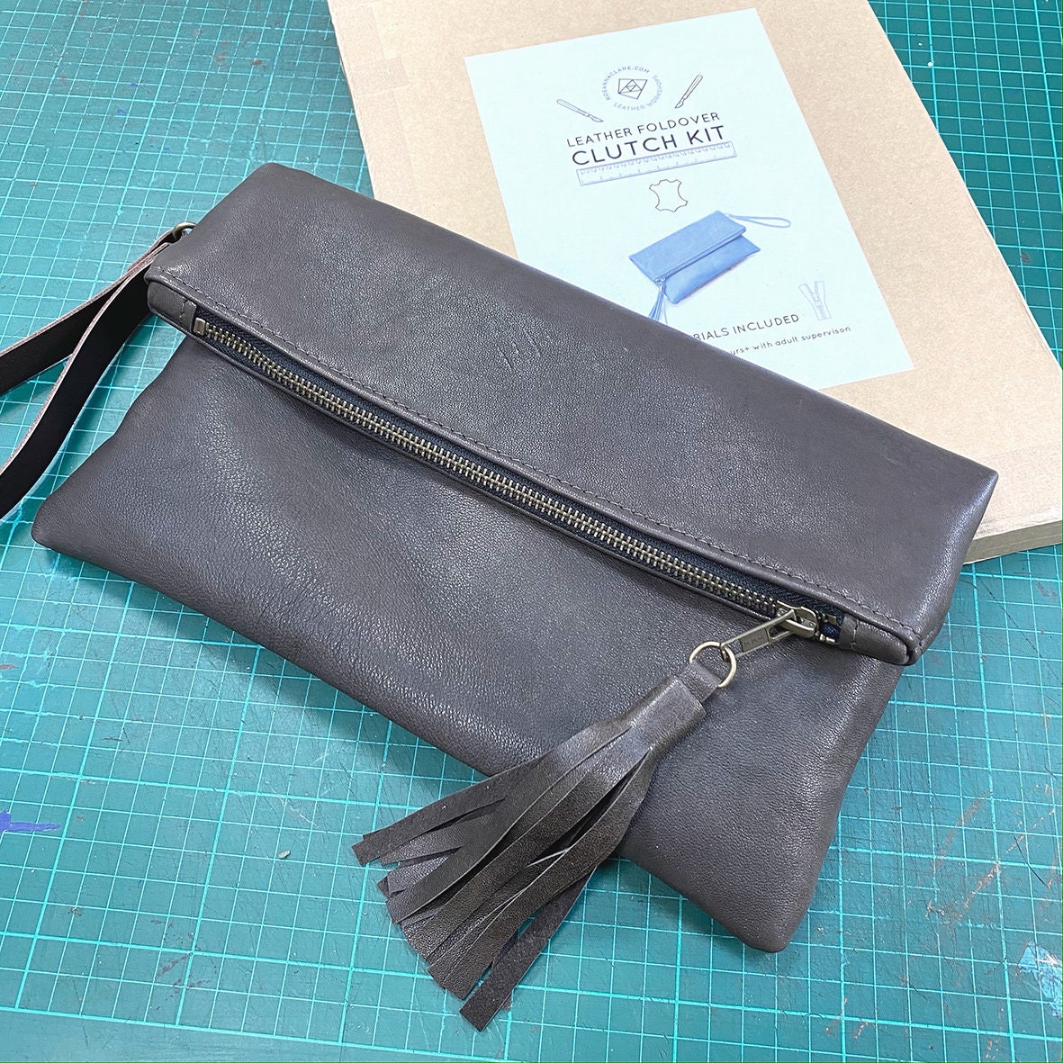 Fold Over Clutch Bag PDF Pattern, Template for Leather Bag ...