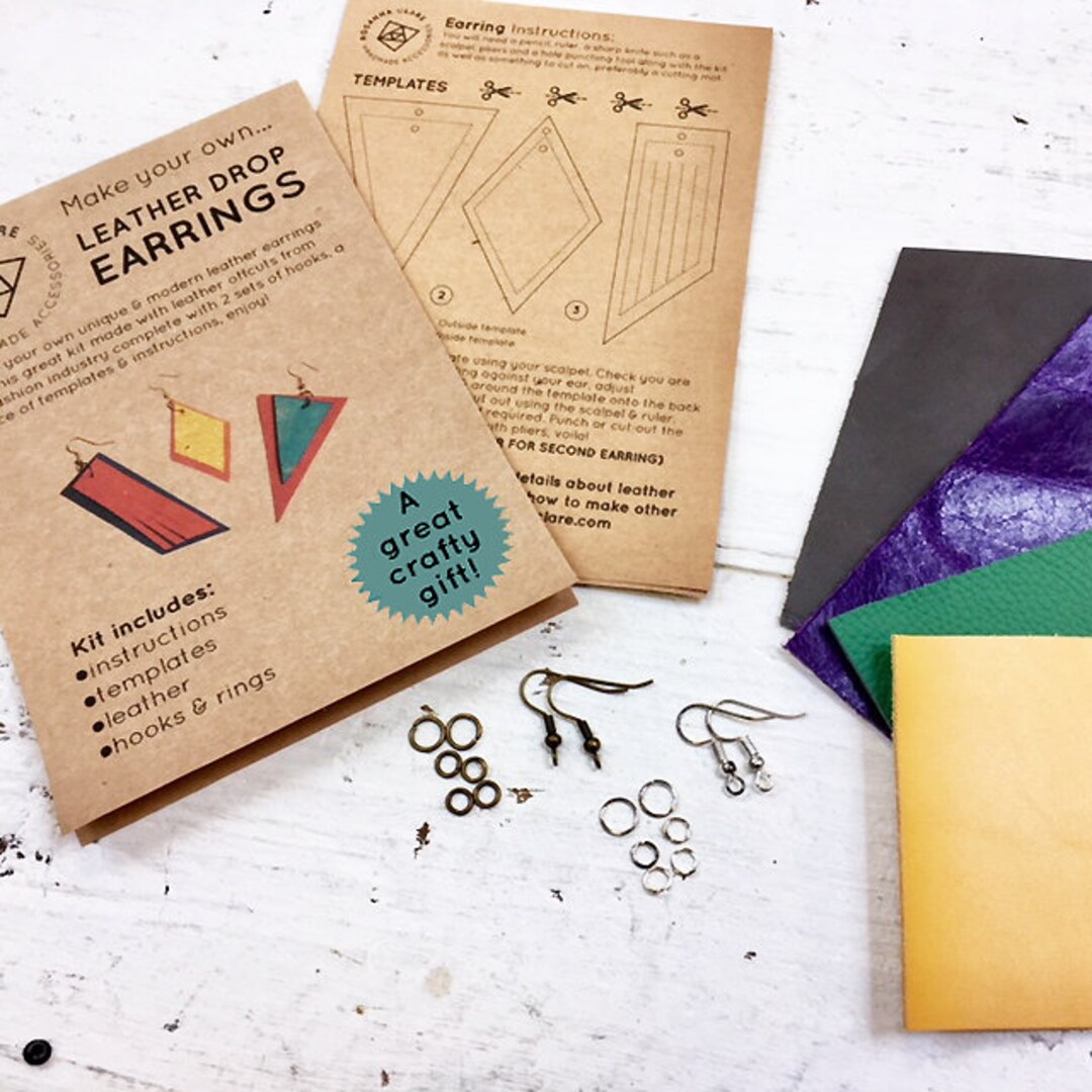 Leather Earring Making Kit, Jewellery Making, Great Gift for Kids ...