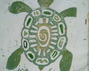 Sea Turtle Linocut Print - Etsy