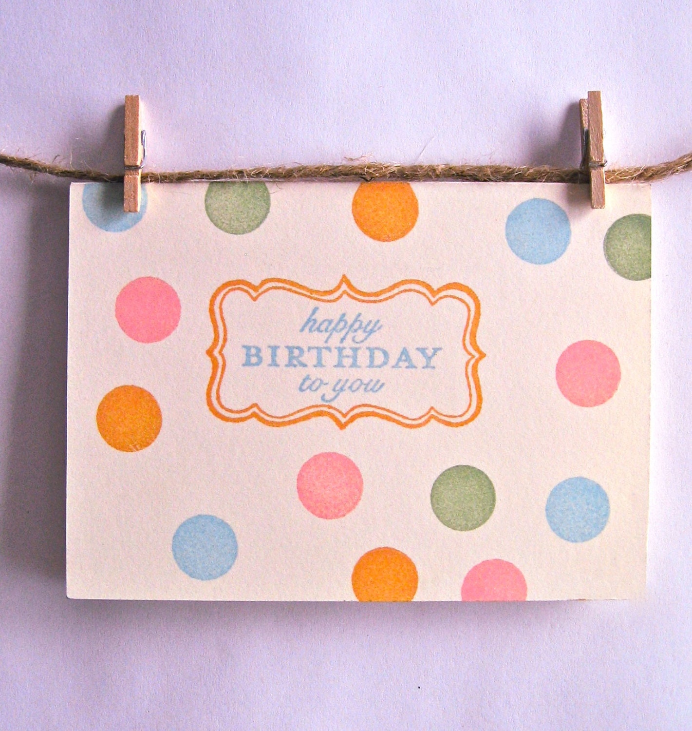 Happy Birthday Card- Colorful Polka Dots - Etsy