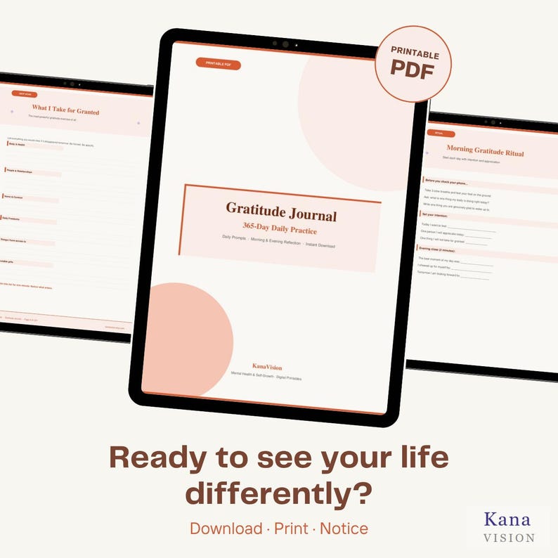 Gratitude Journal · 365-day Daily Prompts Printable · Gratitude Log PDF ...
