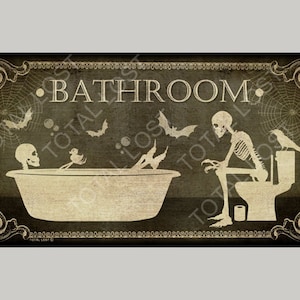 Gothic Bathroom Door Sign,door Sign,toilet Sign,bedroom Sign,skulls ...