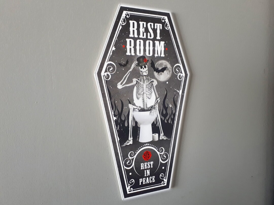 Gothic Door Sign,rest Room Sign,coffin Shape,gothic Decor,gothic Art ...