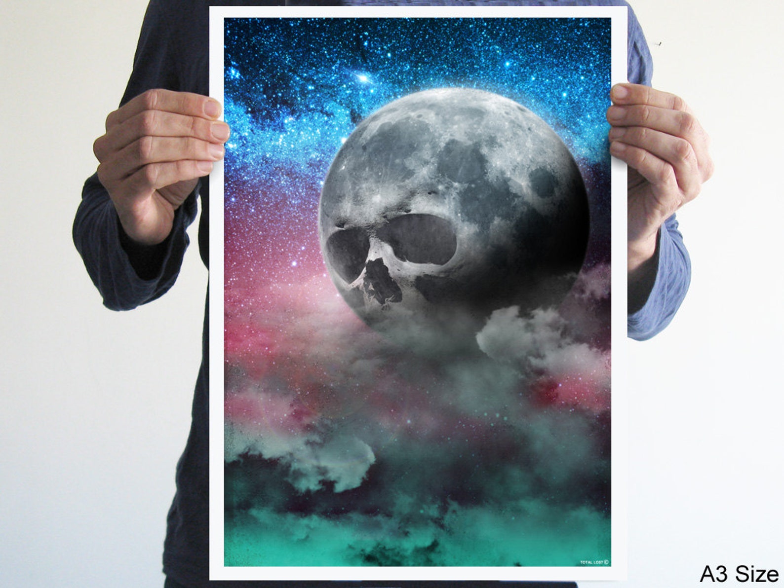 Gothic Printskull Moon Posterskulls Artskulls Postergothic | Etsy