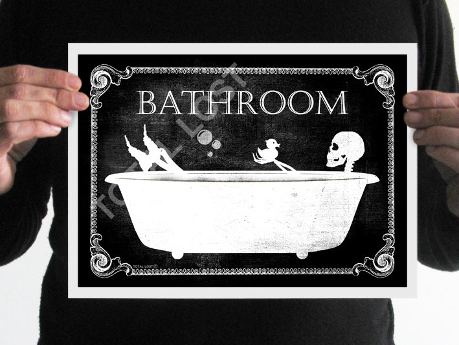 Black and White Gothic Decortoilet Signbathroom Signgothic | Etsy