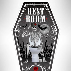 Gothic Door Sign,rest Room Sign,coffin Shape,gothic Decor,gothic Art ...