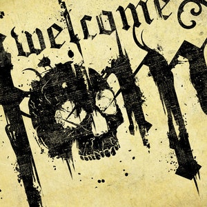 Welcome Home,gothic Decor,skulls Decor,gothic Wall Art,goth Art,welcome ...