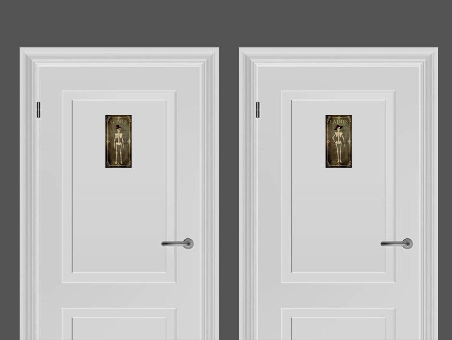 Gothic door signsSet of 2 signsladies and gents signsskull | Etsy