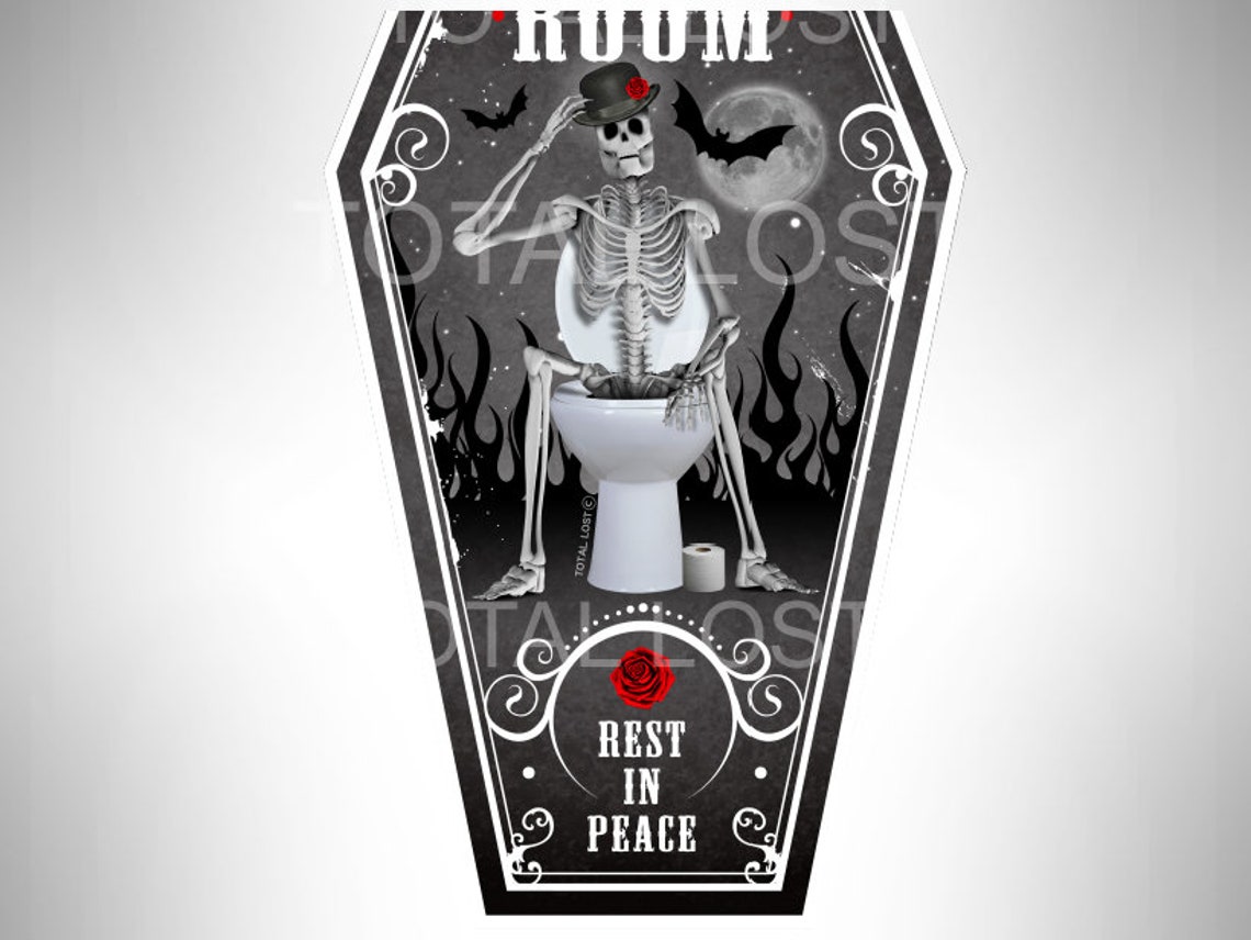 Gothic door signRest room signcoffin shapegothic | Etsy