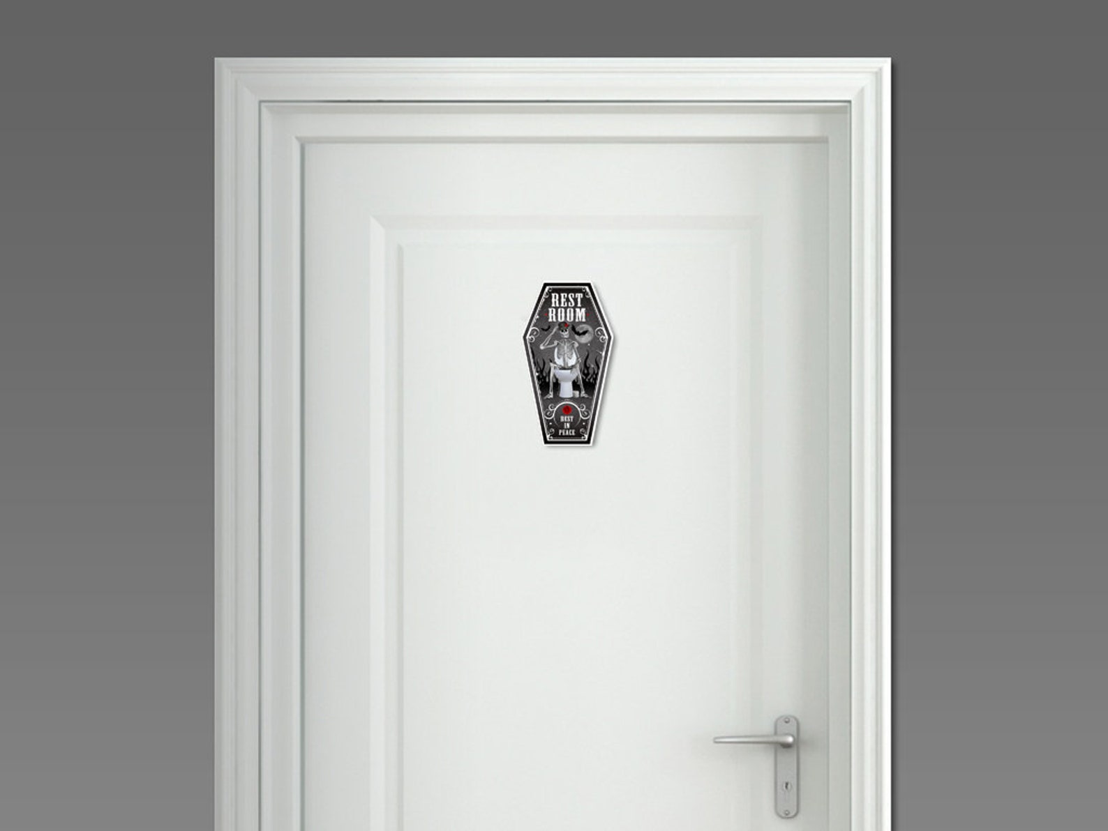 Gothic door signRest room signcoffin shapegothic | Etsy