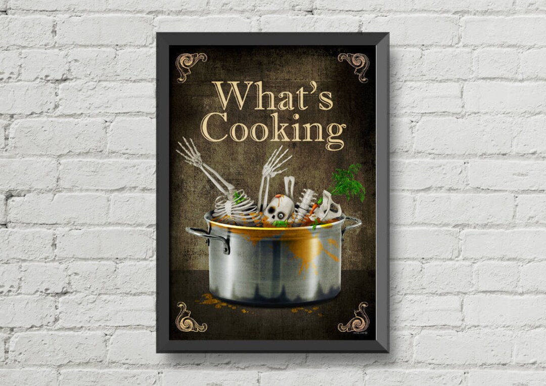 Gothic Decor,what's Cooking,kitchen Poster,kitchen Decor,home Decor ...