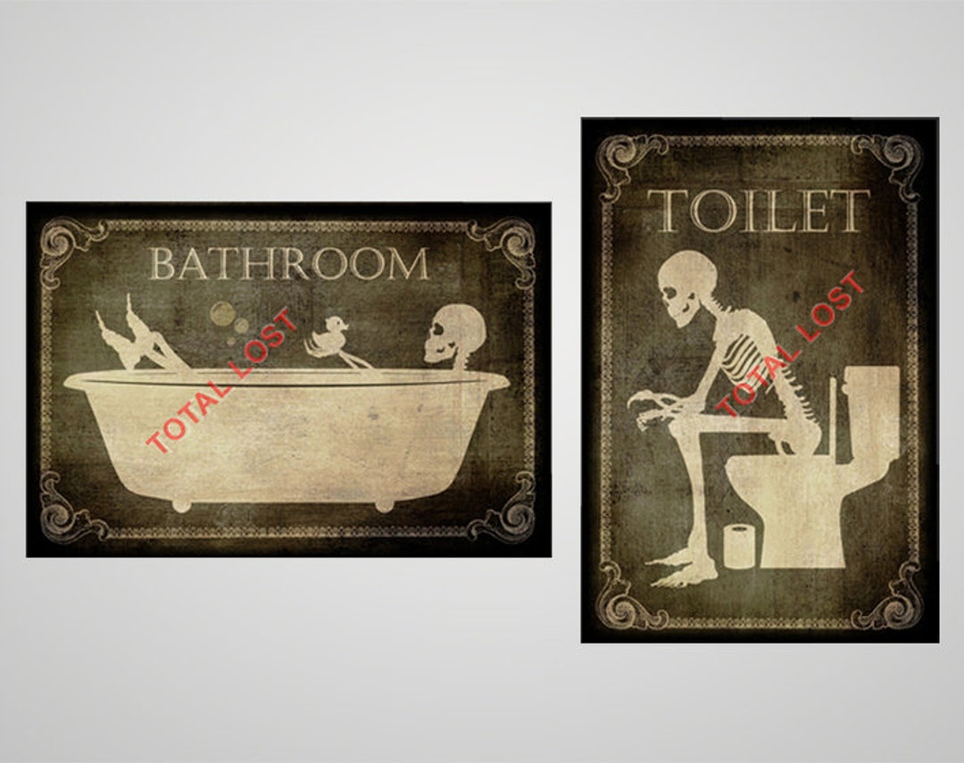 Gothic Door Signs,toilet Sign,bathroom Sign,gothic Bathroom,gothic ...