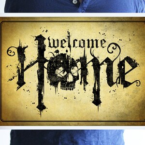 Welcome Home,gothic Decor,skulls Decor,gothic Wall Art,goth Art,welcome ...