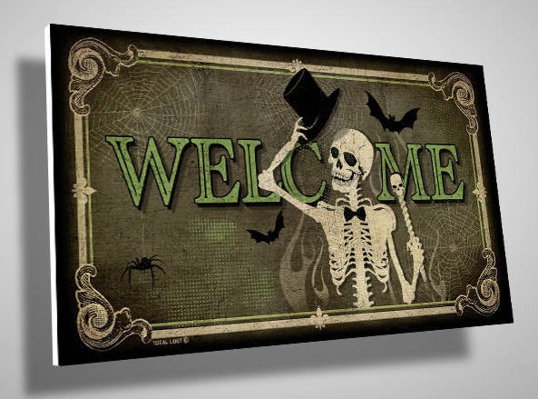 Gothic Welcome Sign,wall Decor,gothic Decor,skulls Decor,home Decor ...
