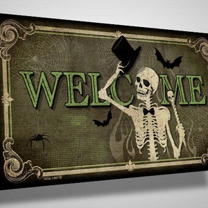 Gothic Welcome Sign,wall Decor,gothic Decor,skulls Decor,home Decor ...