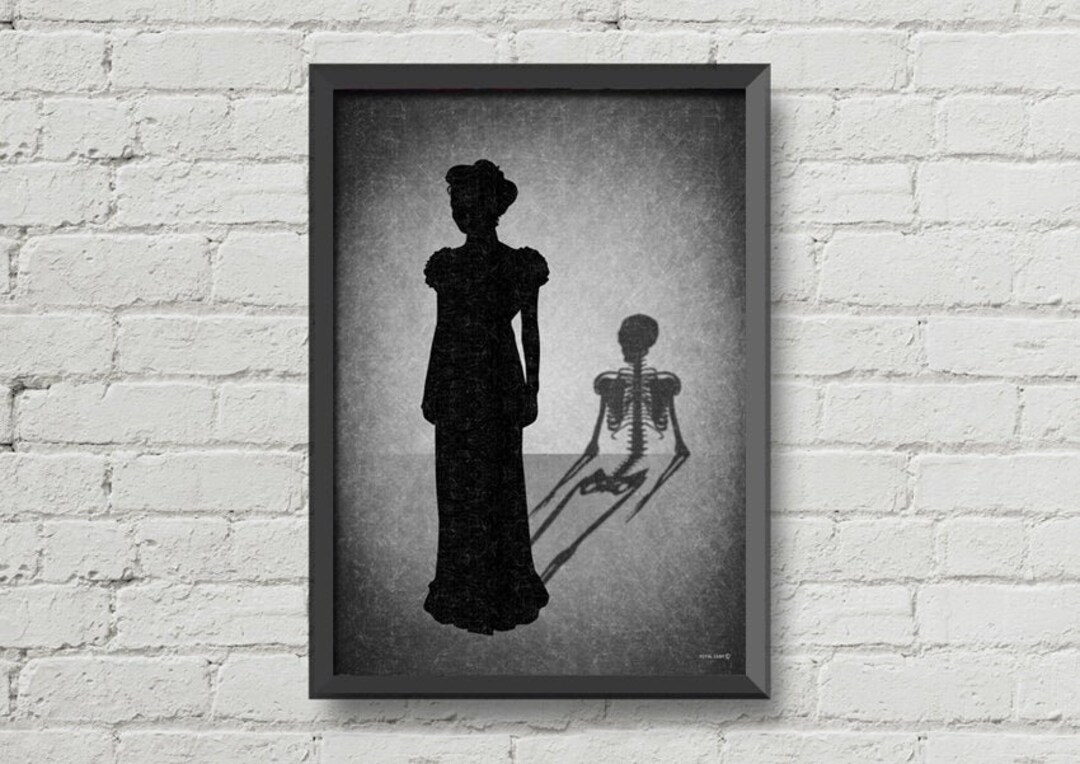 Gothic Decor,skeleton Shadow,gothic Artwork,gothic Print,wall Decor ...
