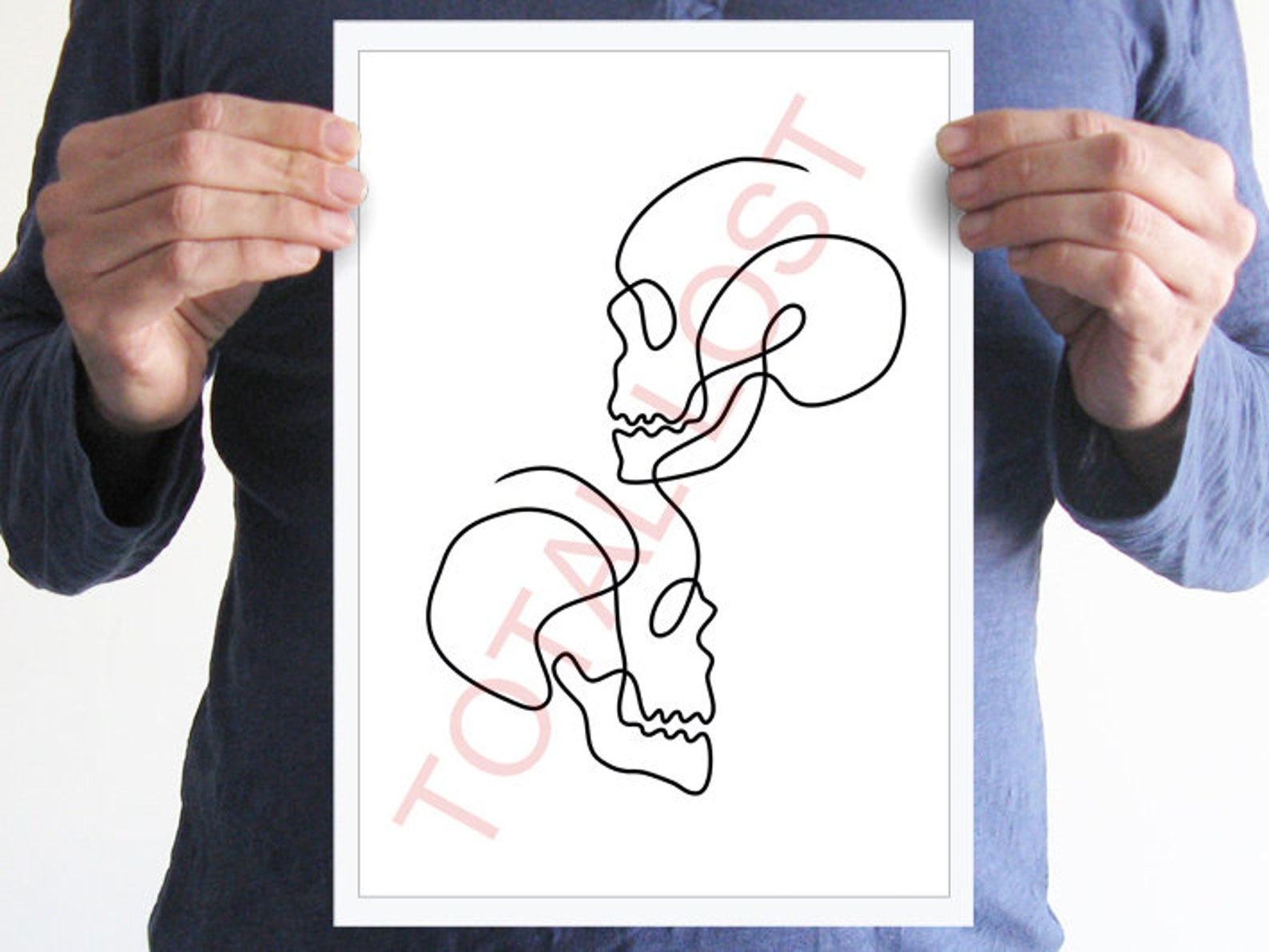 One Line Skulls Original Artwork Skulls Art Minimalism - Etsy