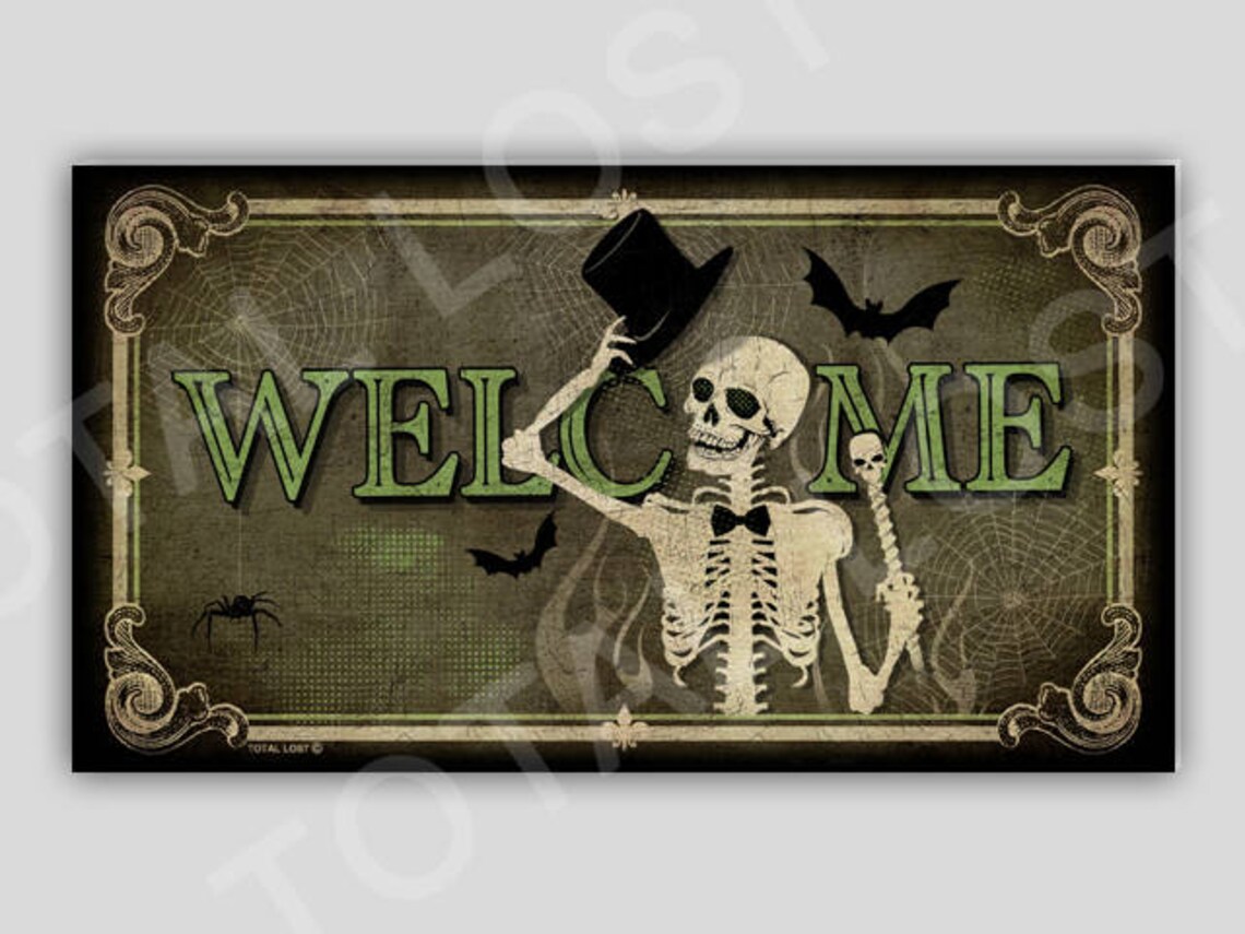 Gothic Welcome Signwall Decorgothic Decorskulls Decorhome - Etsy